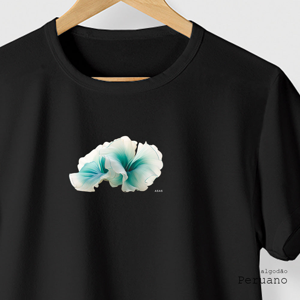 Camiseta FLOWER BLUE - PRETA - (MALHA PERUANA)– ASAS - Camisetas ...